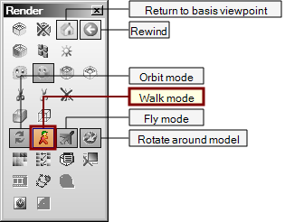 Navigation Render: Walk mode
