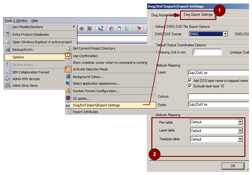 Layer and pen (default setups)